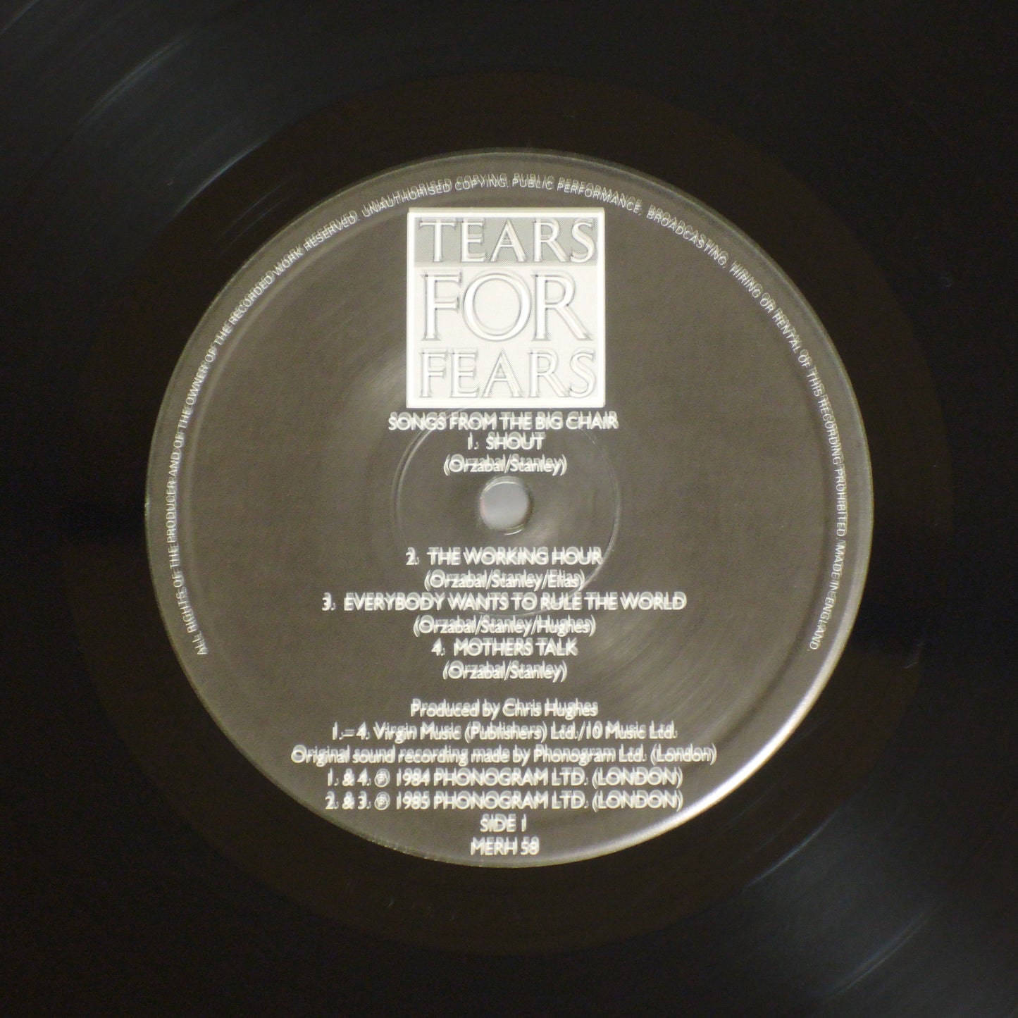 TEARS FOR FEARS - Songs From The Big Chair [LP] (MERH 58) – みなもとレコーズ